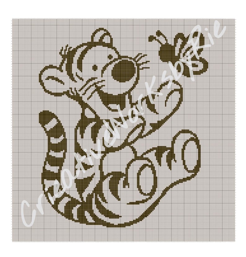 Tigger- Crochet Color Work/ Graphgan Blanket Pattern- DIGITAL DOWNLOAD ...