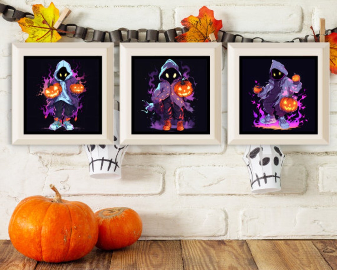 Digital Printable Halloween Wall Art Decor Halloween Wall - Etsy