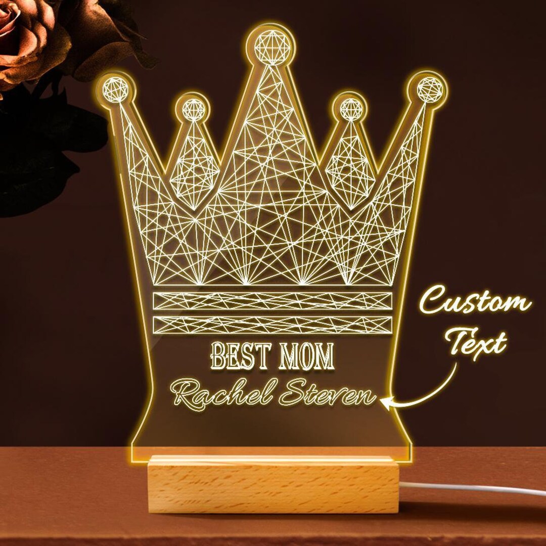Crown Jewel Illumination: Personalized LED Queen Crown Night - Etsy