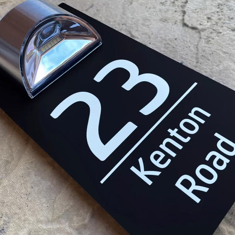 Personalized House Number Solar House Number-custom Front Door Address ...