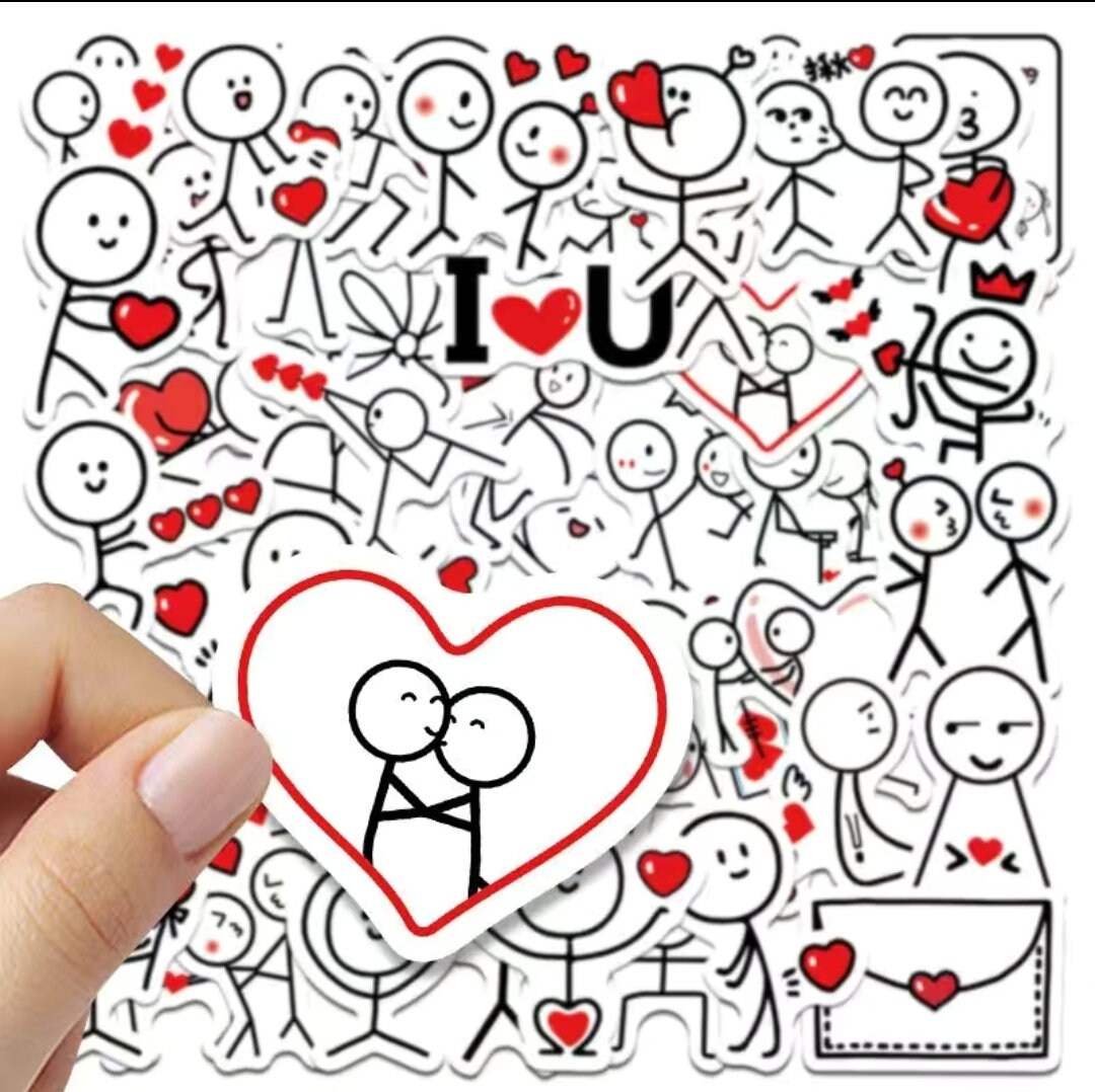 Love Stickman Series Stickers 10-pack HD Vinyl Decals, Unique ...