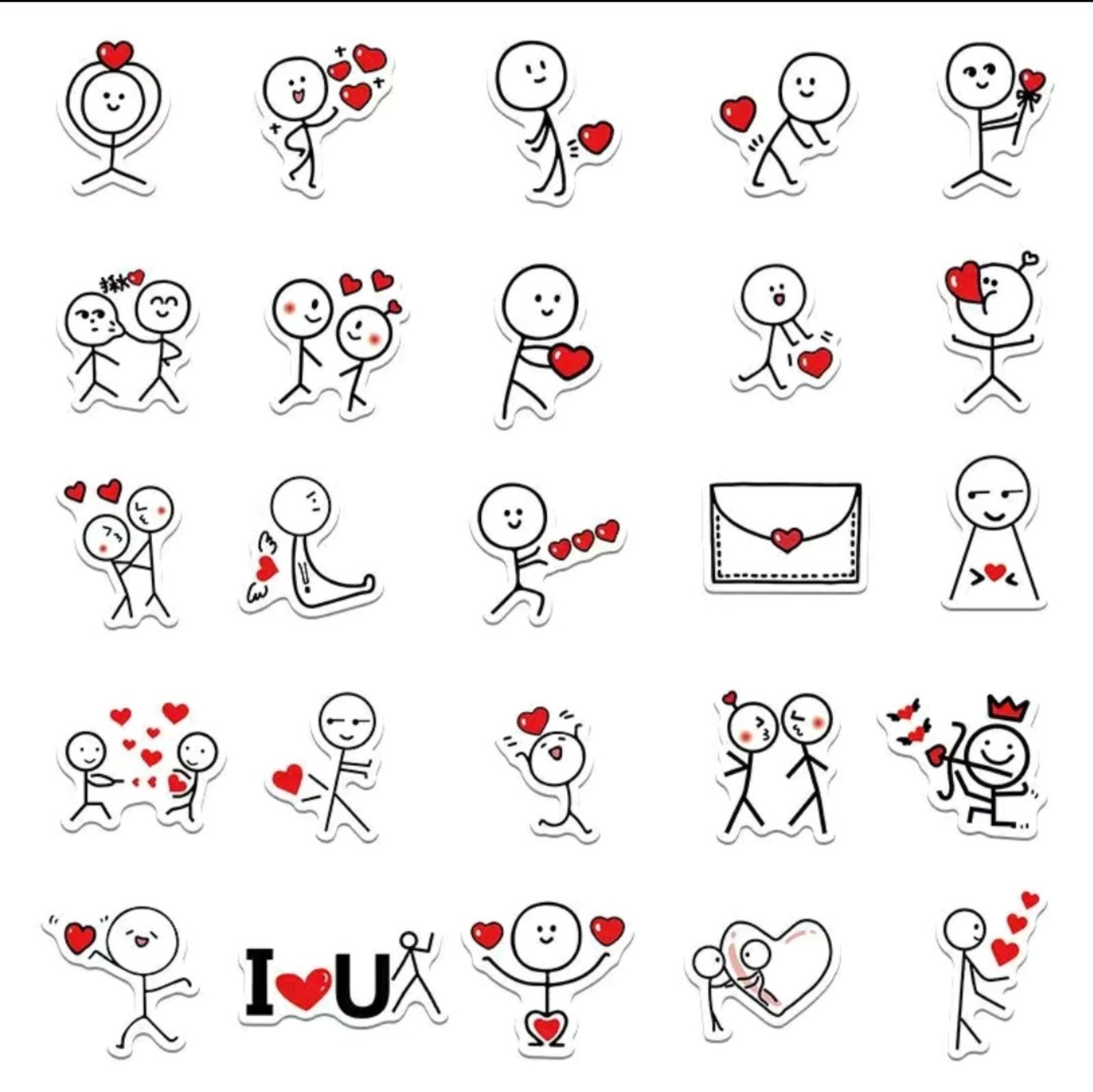 Love Stickman Series Stickers 10-pack HD Vinyl Decals, Unique ...
