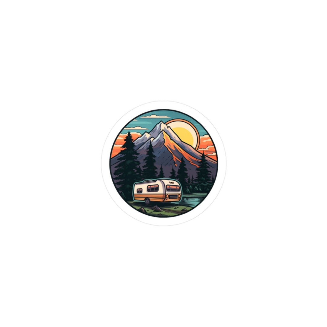 Outdoor Retro Van Aesthetic Sticker | Laptop Sticker | Water Bottle ...
