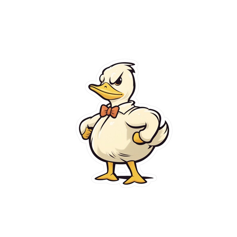 Angry Duck Sticker | Water Bottle Sticker | Vinyl Sticker | Funny ...