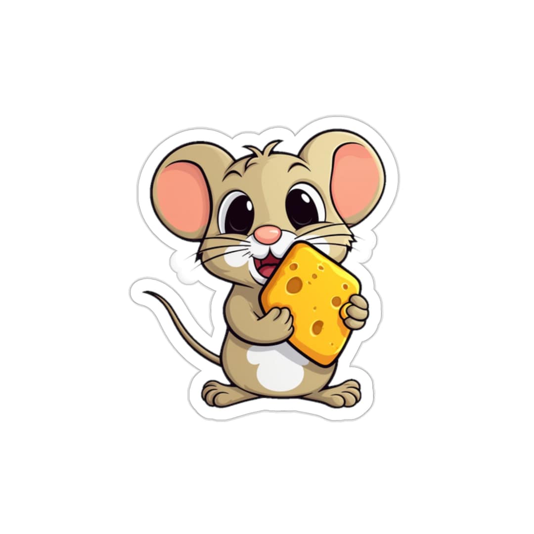 Rat Holding Cheese Sticker | Laptop Sticker | Water Bottle Sticker ...