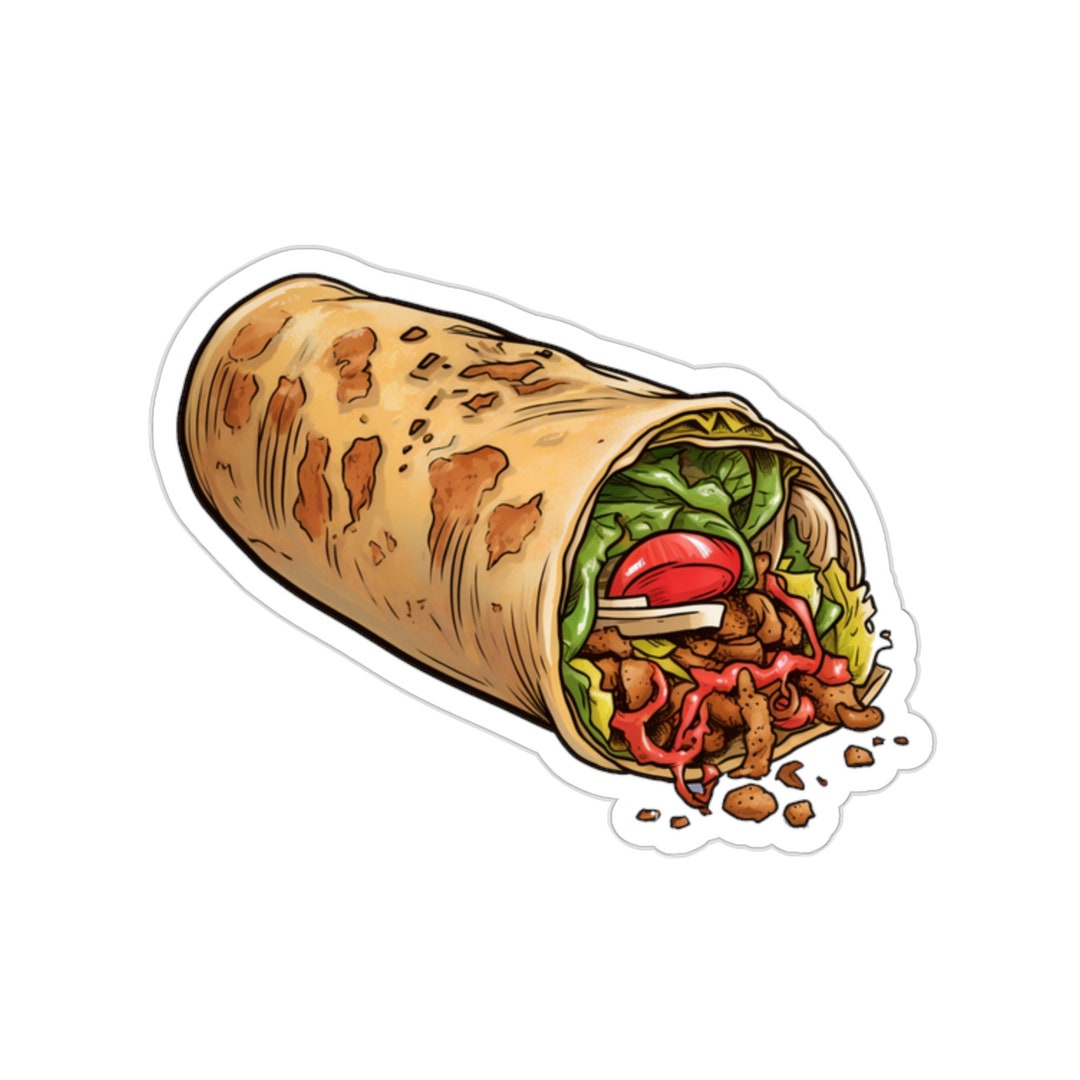 Burrito Sticker | Laptop Sticker | Water Bottle Sticker | Vinyl Sticker ...