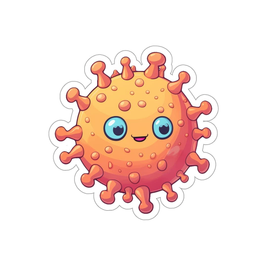 Cute Cyanobacteria Virus | Laptop Sticker | Water Bottle Sticker ...