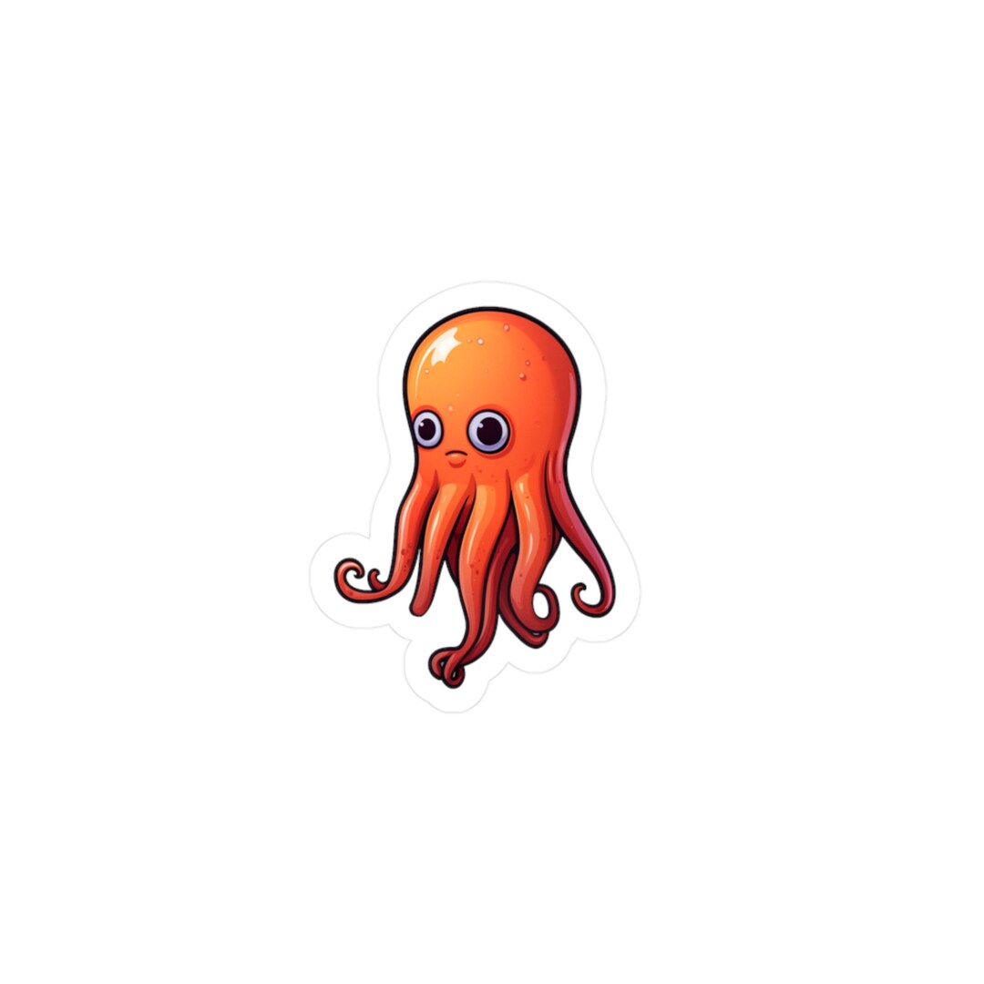 Cute Squid Sticker | Laptop Sticker | Water Bottle Sticker | Vinyl ...