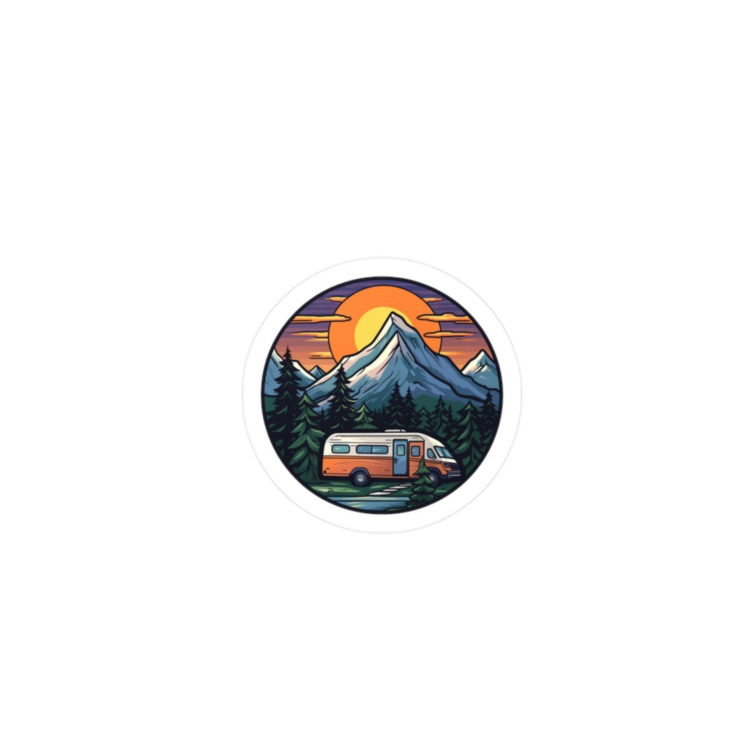 Outdoor Aesthetic Retro Van Sticker | Laptop Sticker | Water Bottle ...