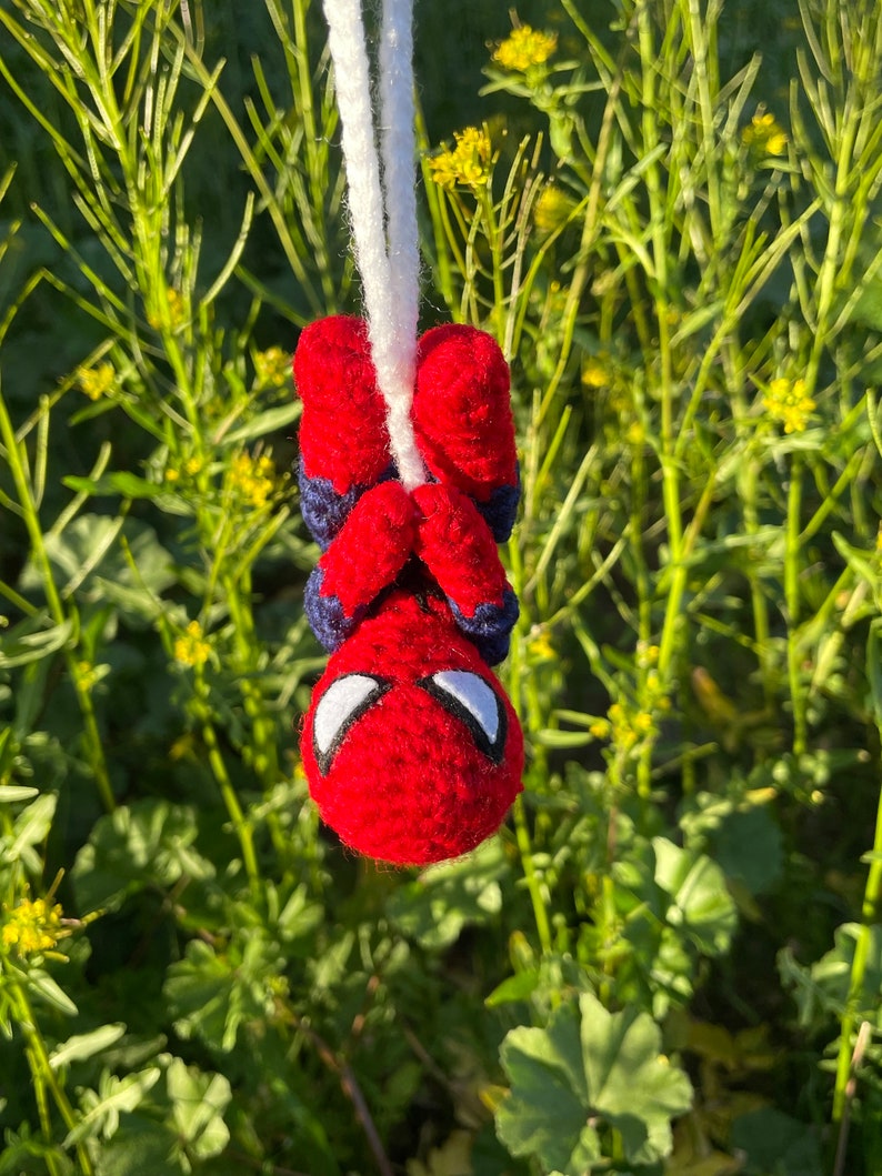 Crochet Hanging Spider-man Car Accessory, Keychain, Car Hanger - Etsy