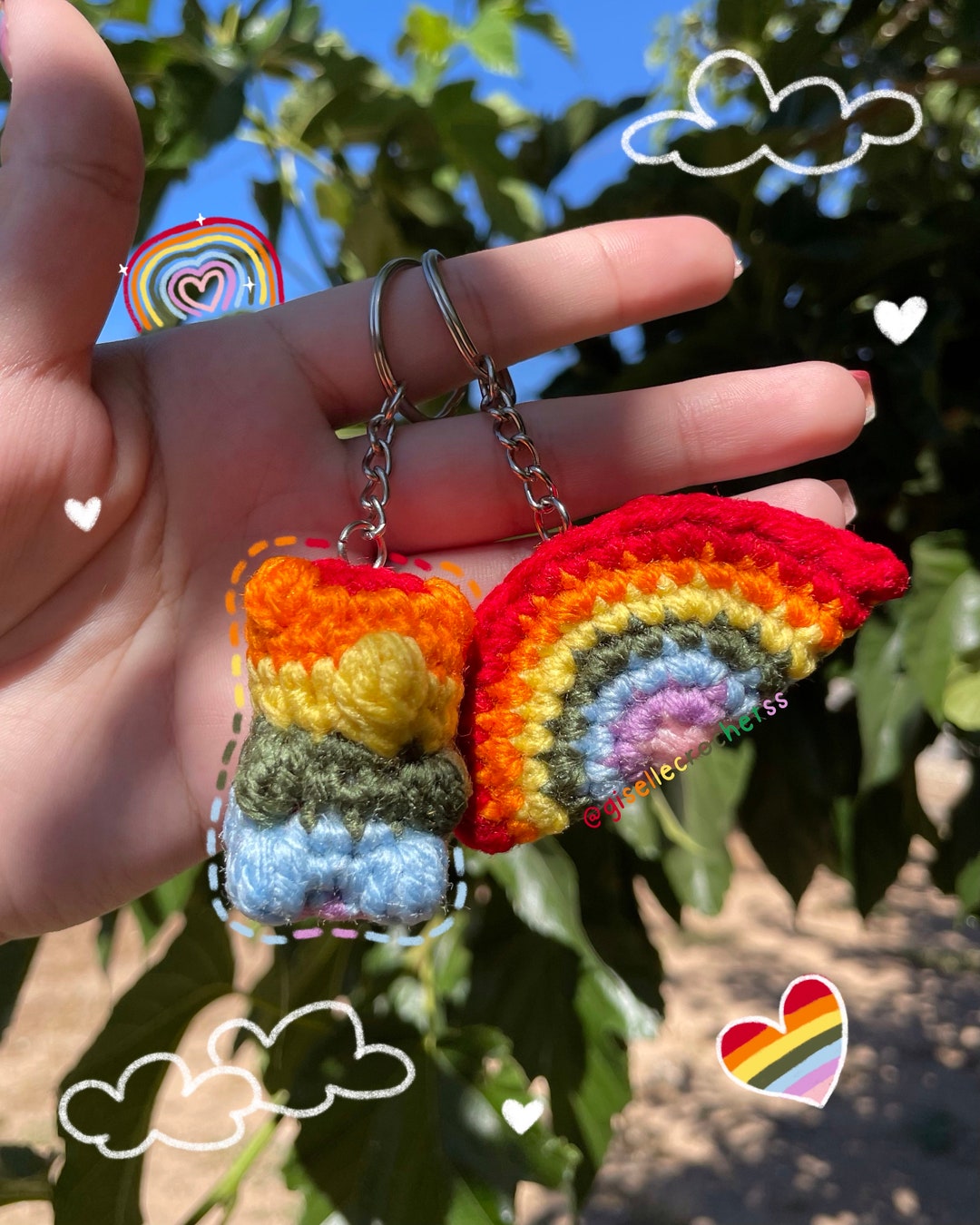 Crochet Rainbow Keychains Pride Keychains, Gummy Bear Keychain - Etsy