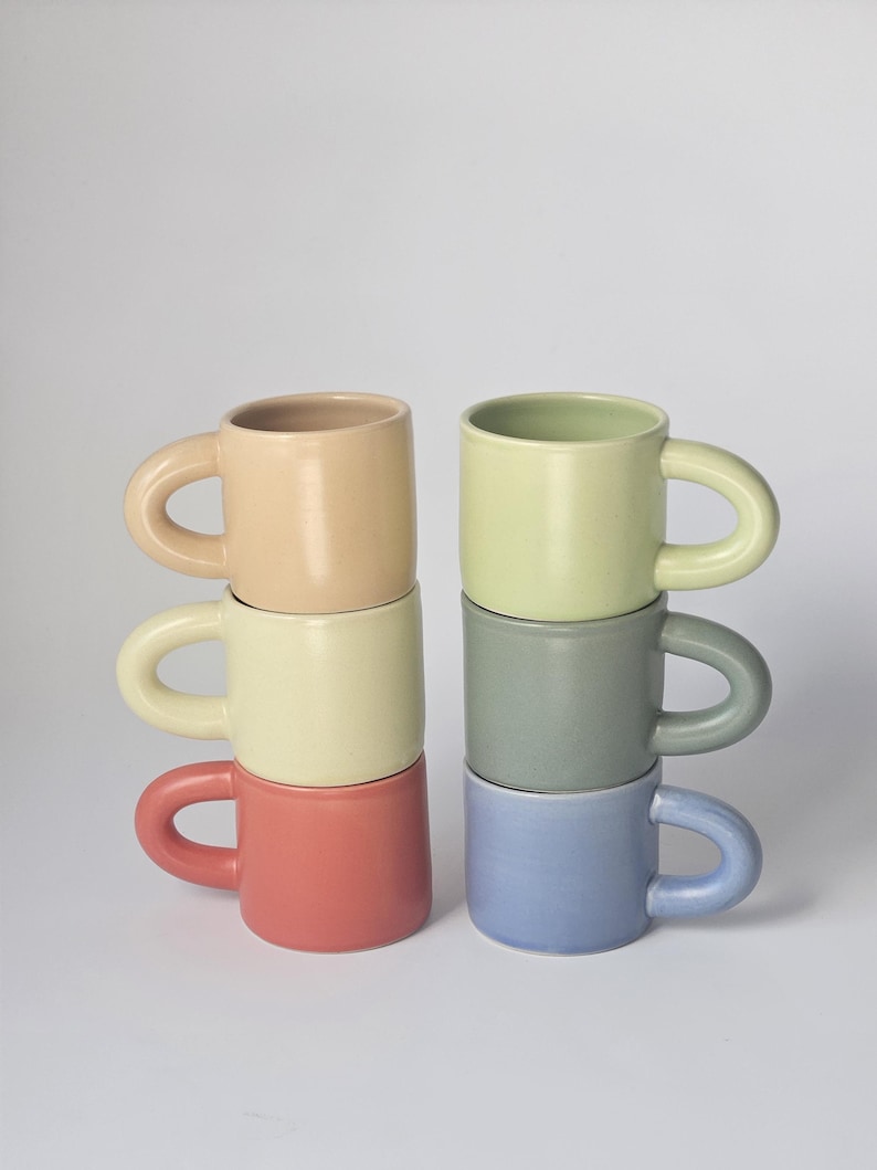 Handmade Chunky Ceramic Mug: Custom Pastel Coffee Mug - Etsy