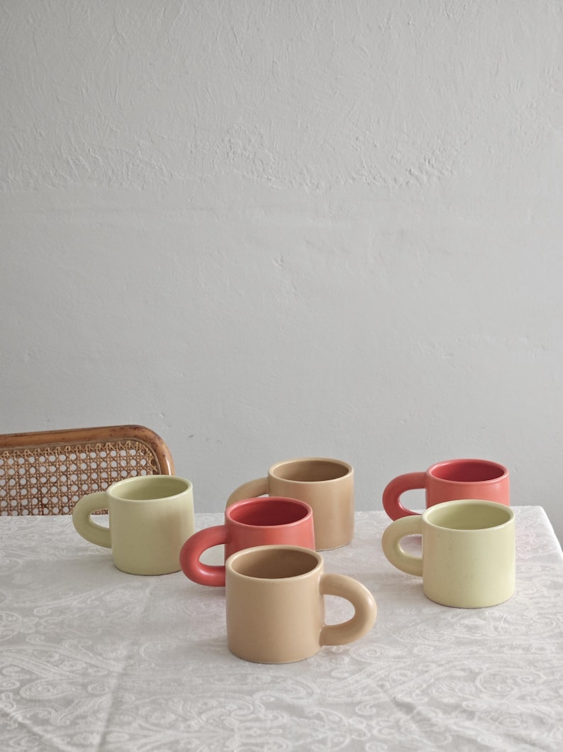 Handmade Chunky Ceramic Mug: Custom Pastel Coffee Mug - Etsy