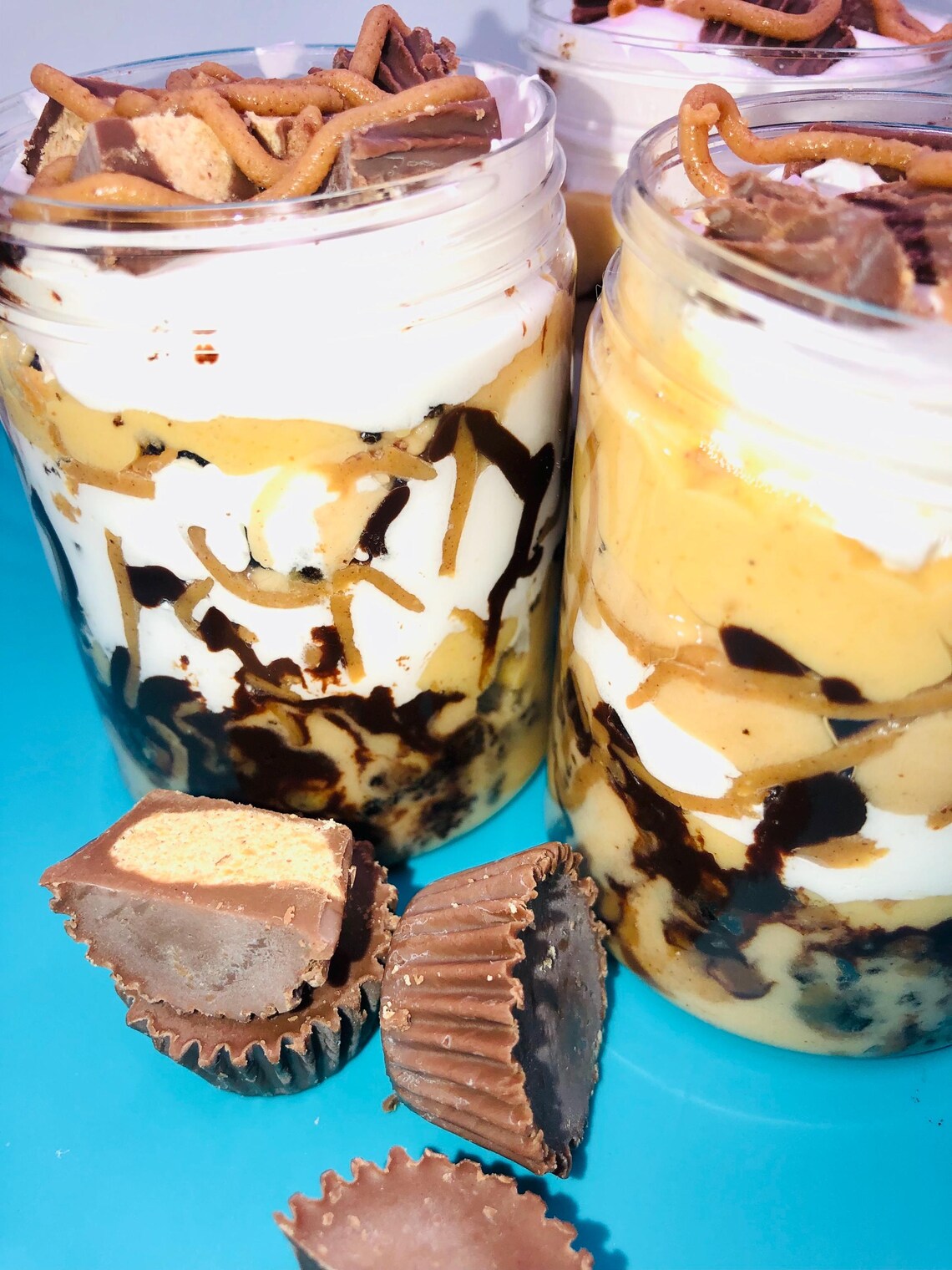 Chocolate Fudge Peanut Butter Cup Pie Jars Fast Ship Included - Etsy