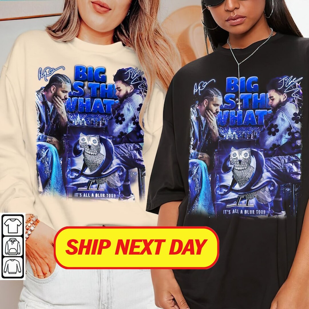 Bootleg Rapper Vintage It's All Blur Tour Y2K T-shirt, Drake J Cole Big ...