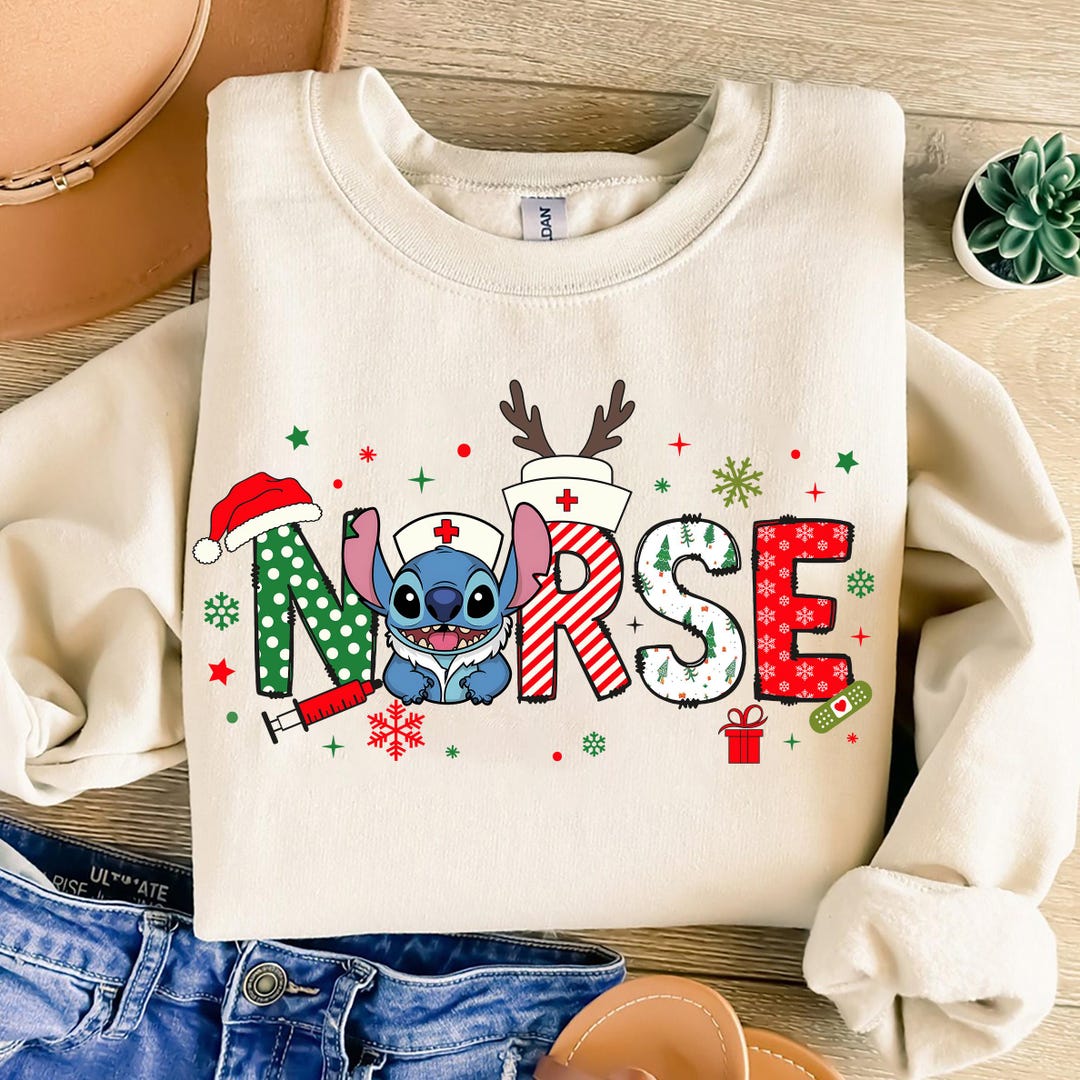 Nurse Christmas Stitch PNG, Cute Stitch Nurse Png, Lilo and Stitch ...