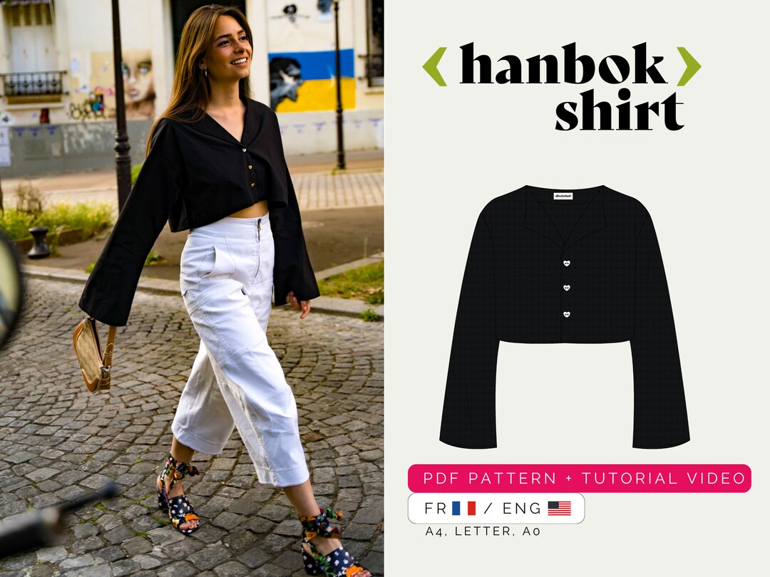 PDF Pattern Size FR44 / UK16 / US12 Hanbok Shirt - Etsy