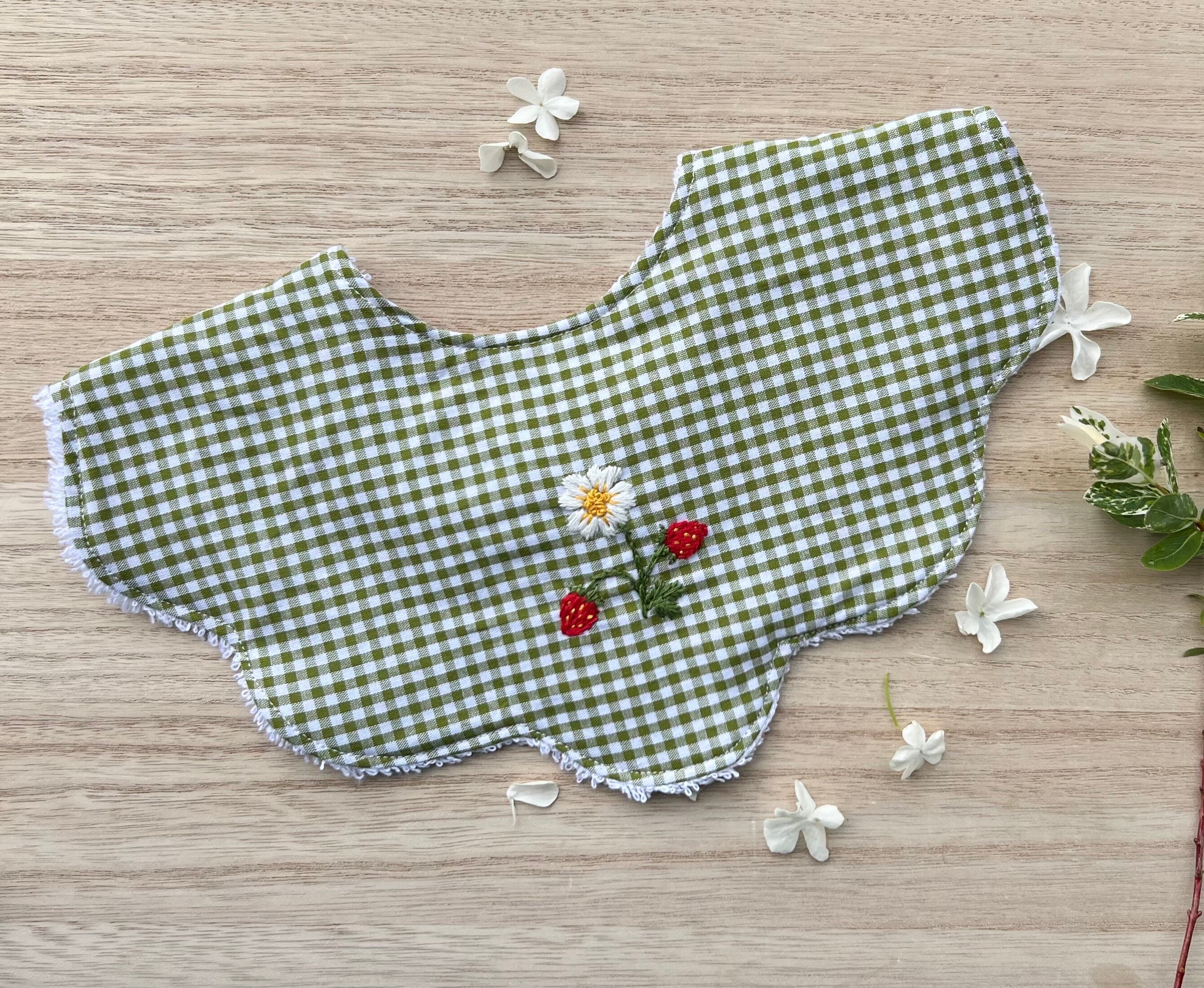 Special Occasion Flower Shaped, Hand Embroidered Baby Bib. Pretty ...