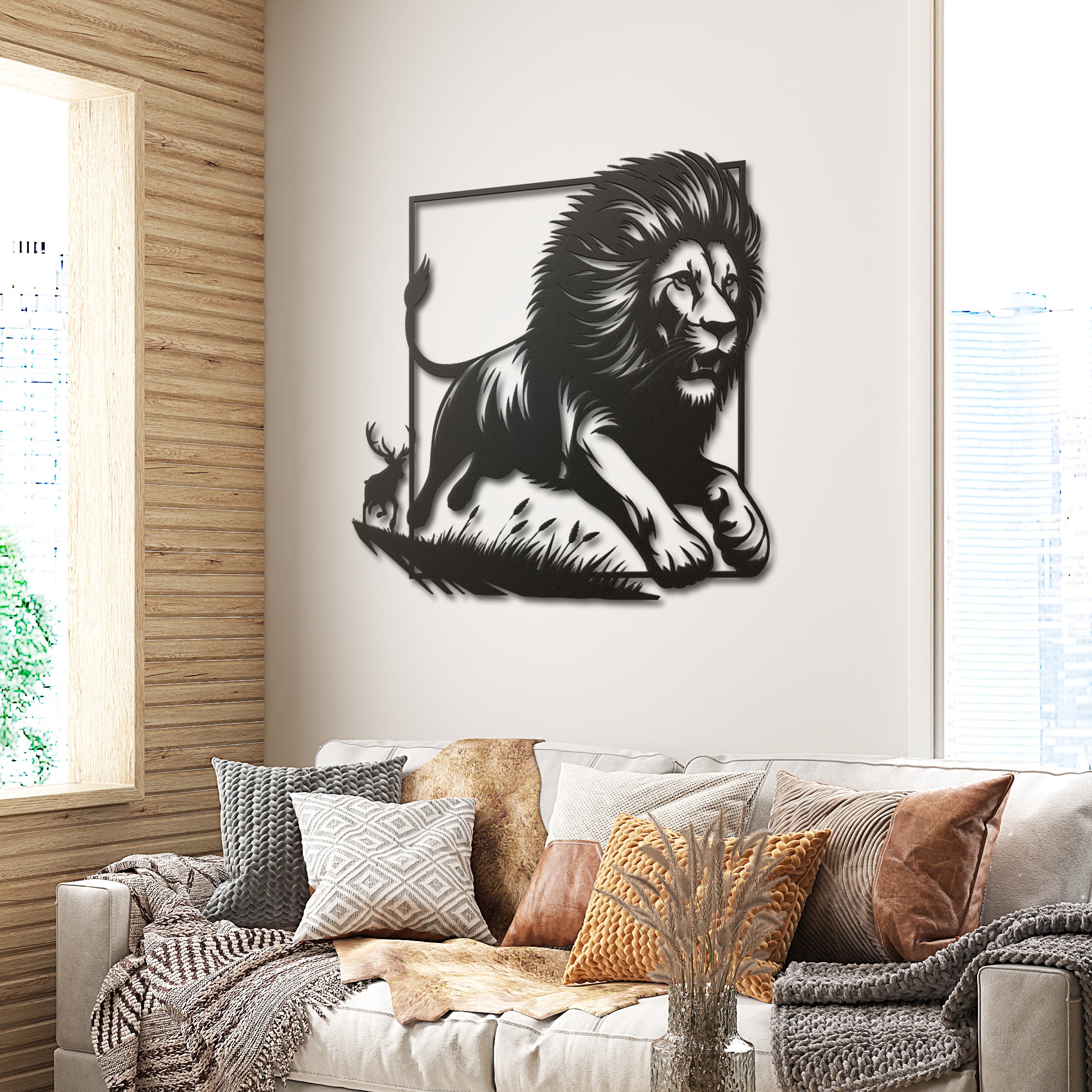 Lion Metal Wall Decor, Lion Metal Wall Art, Lion Sculpture, Wild Life ...