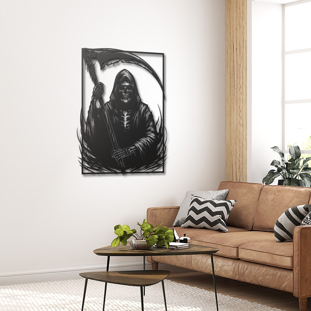 Grim Reaper Wall Art, Reaper Metal Wall Decor, Gothic Gifts, Gothic ...