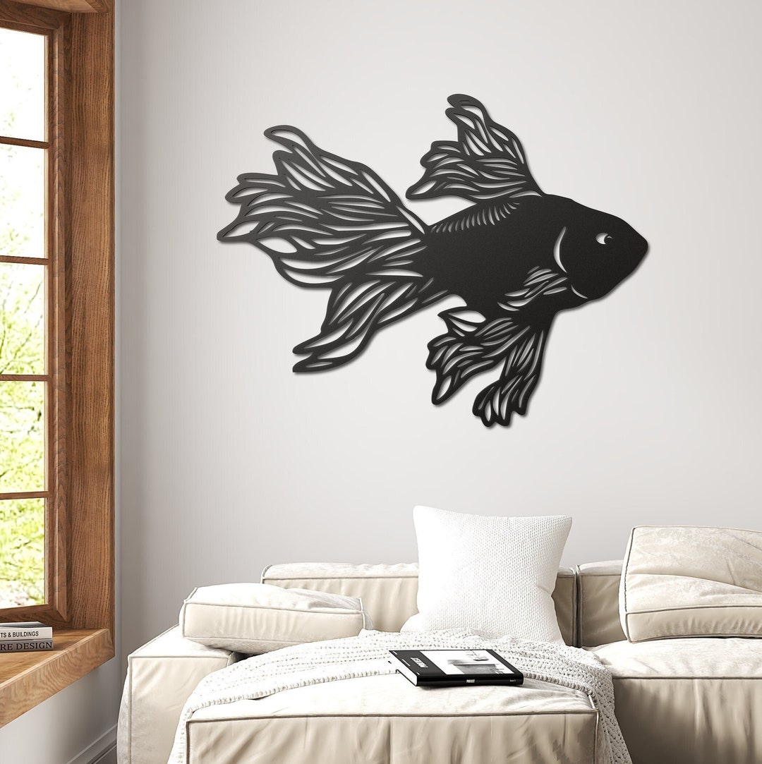 Goldfish Metal Wall Art, Fish Metal Wall Decor - Etsy