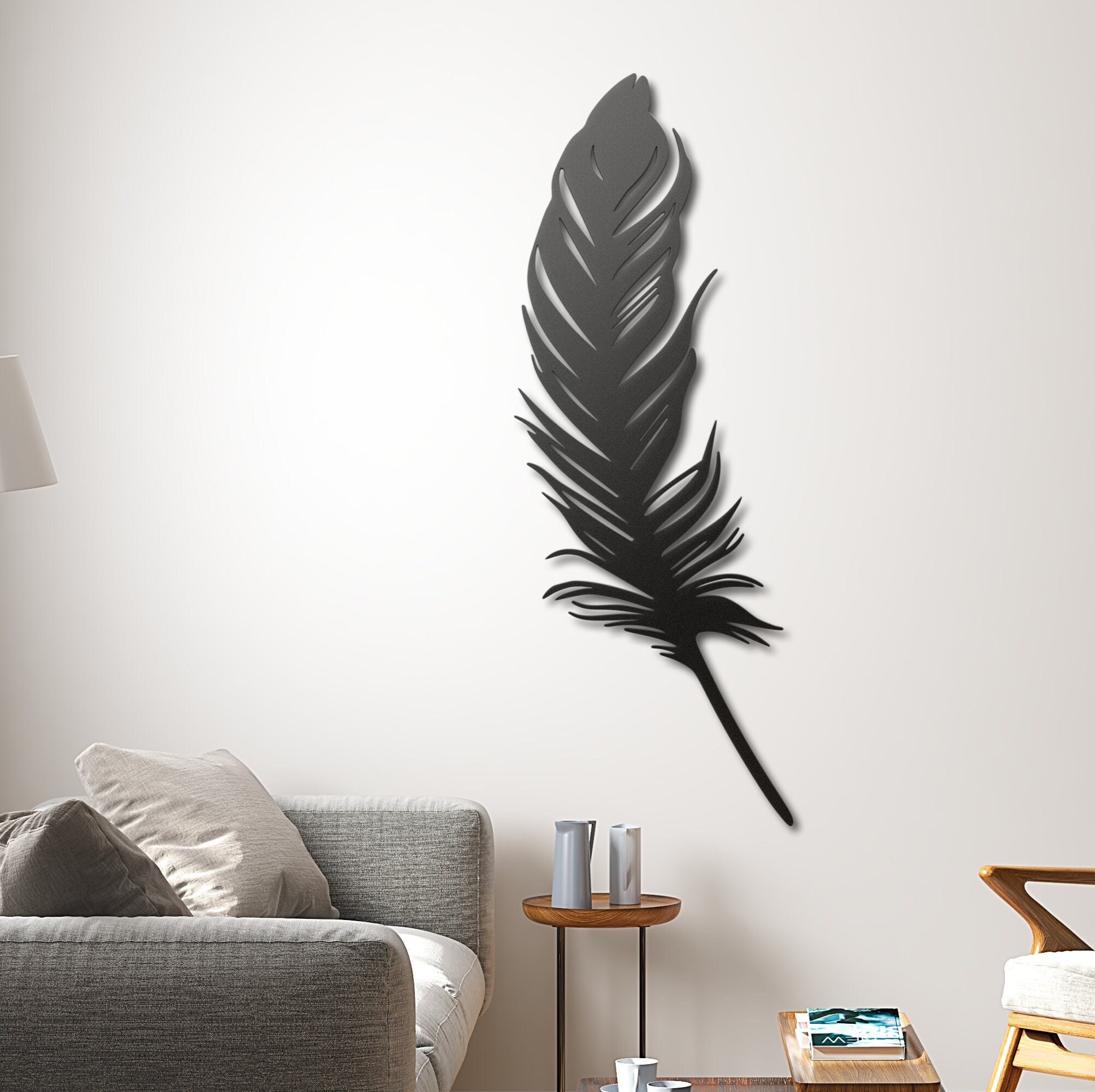 Feather Metal Wall Art, Feather Home Decor - Etsy