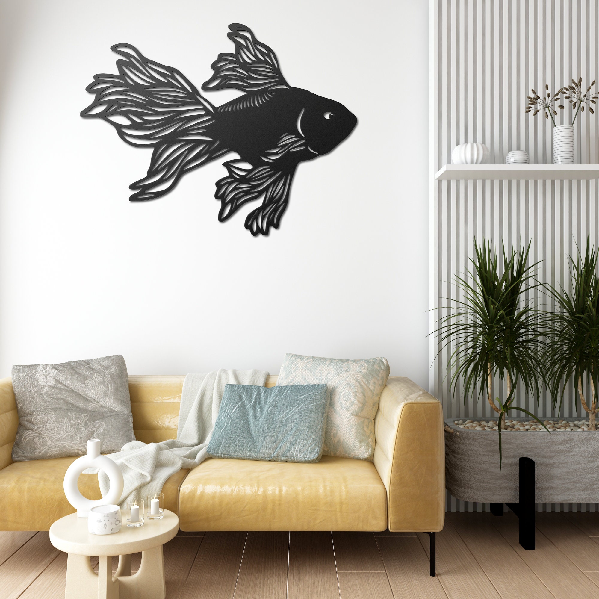 Goldfish Metal Wall Art, Fish Metal Wall Decor - Etsy