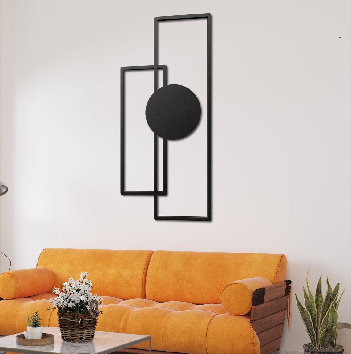 Geometric Metal Wall Art, Modern Metal Wall Decor, Mid Century Decor ...