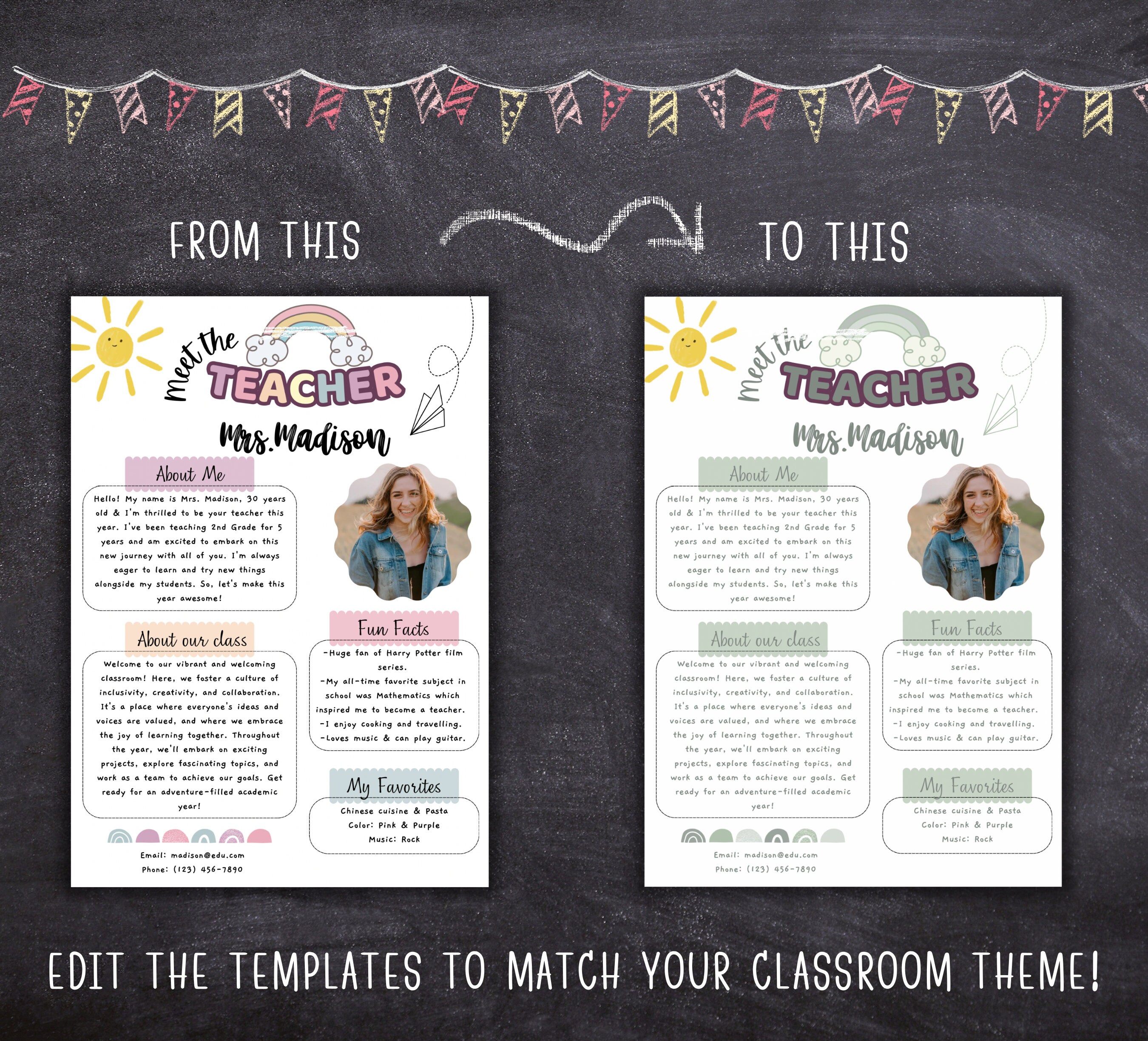 Meet the Teacher, Back to School, Meet the Teacher Templates, Printable ...