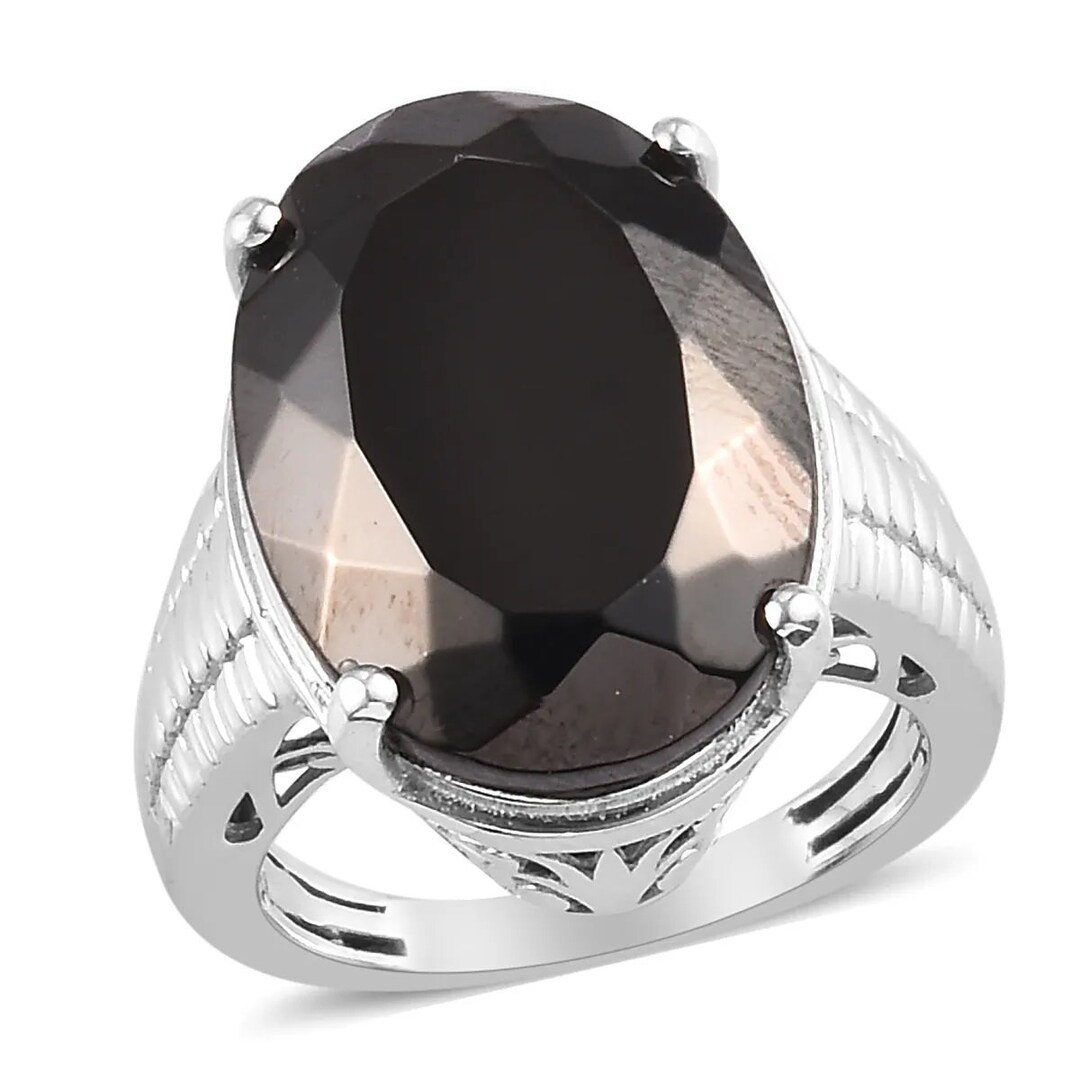 Elite Shungite Ring in Platinum Over Sterling Silver 5.15 Ctw - Etsy