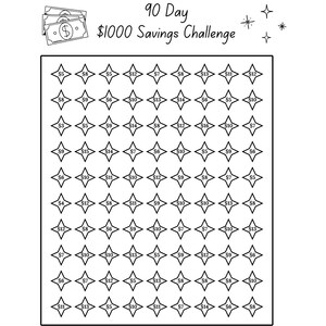 1000 Dollar Saving Challenge, 90 Day Tracker, Savings Goal - Etsy