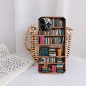 Library Bookcase With Books Novelty Reading Book Lovers Gift Flat Print ...