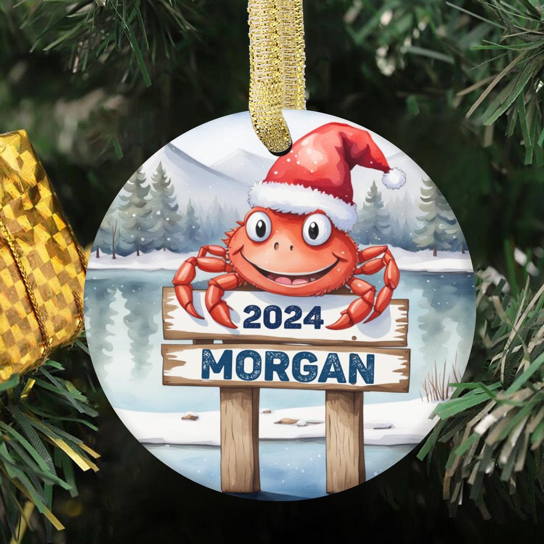 Custom Red Crab in a Santa Hat Cute Gift for Crabs Ocean Animals Lover ...