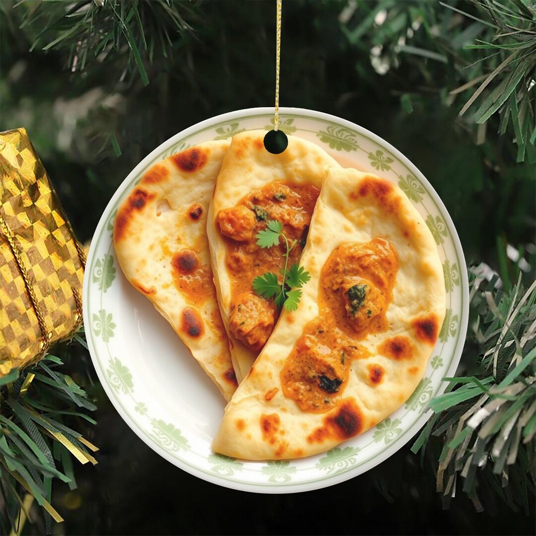 Indian Naan Bread With Curry, Traditional Indian Dish Cuisine Food ...