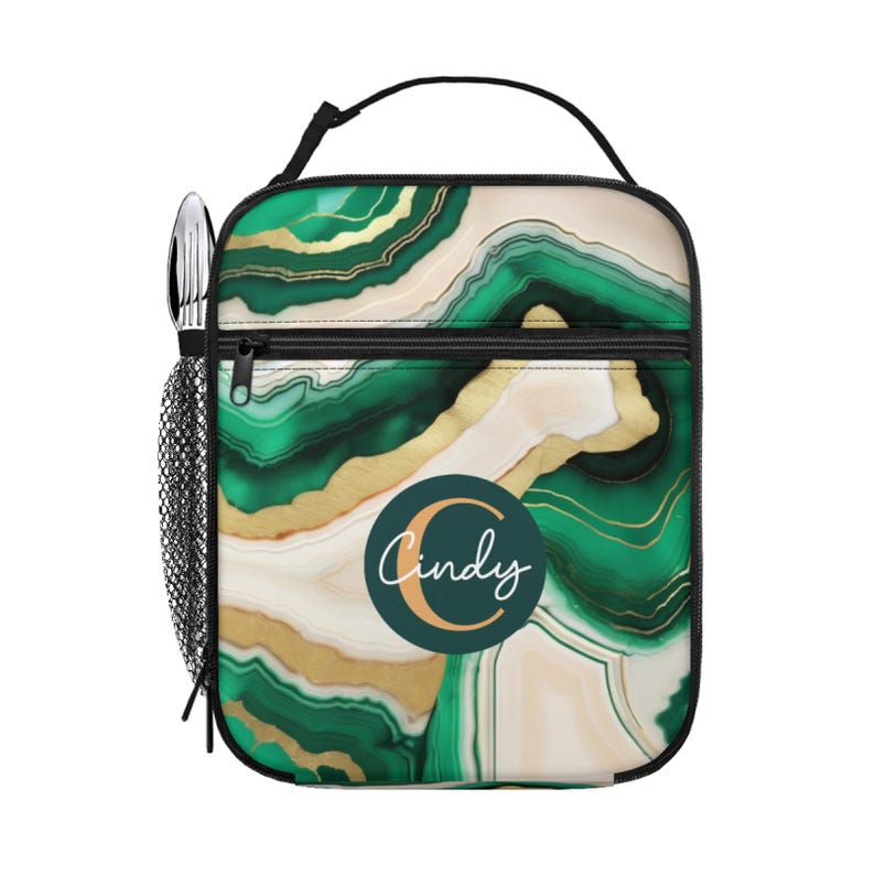Green Gold Marble Personalized Girls Backpack Elementary Middle High ...