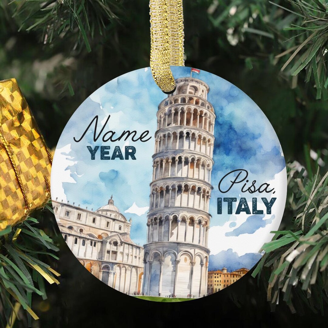 Custom Ornament the Leaning Tower of Pisa Italy Italian Travel Souvenir ...