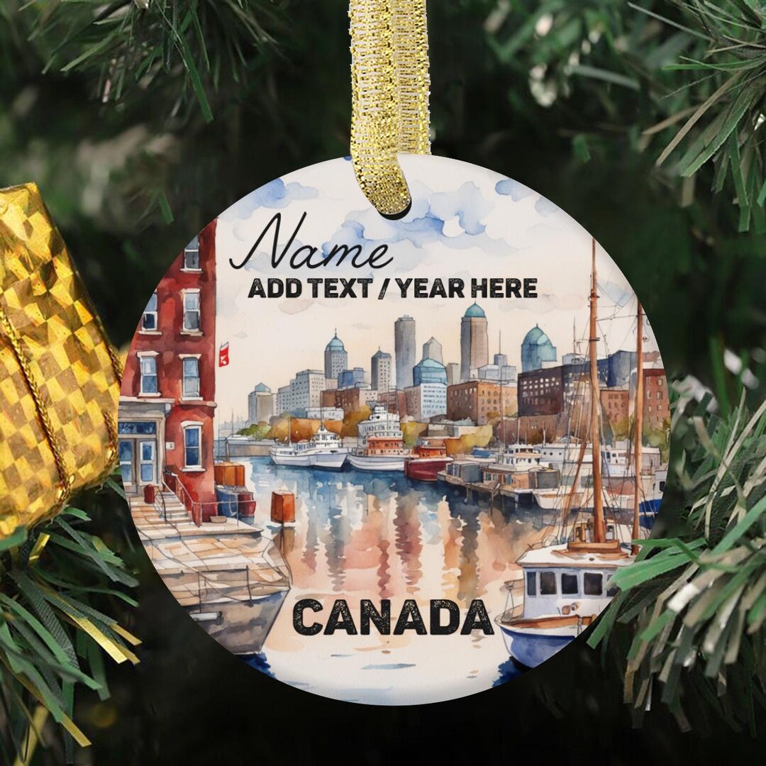 Custom Ornament Montreal Old Port Canada Canadian Travel Memento ...