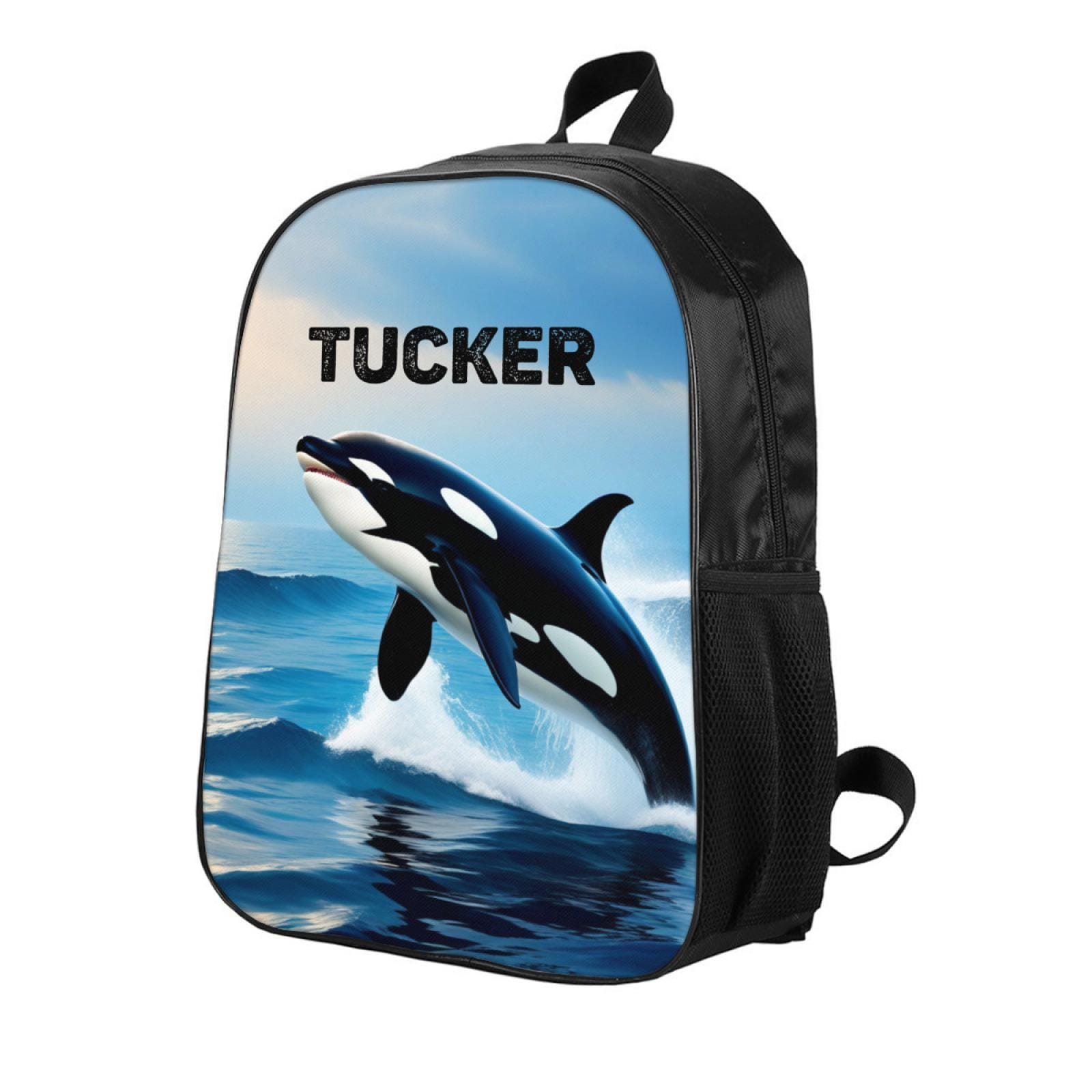 Personalized Orca Killer Whale Design Custom Name Backpack Pencil Case ...