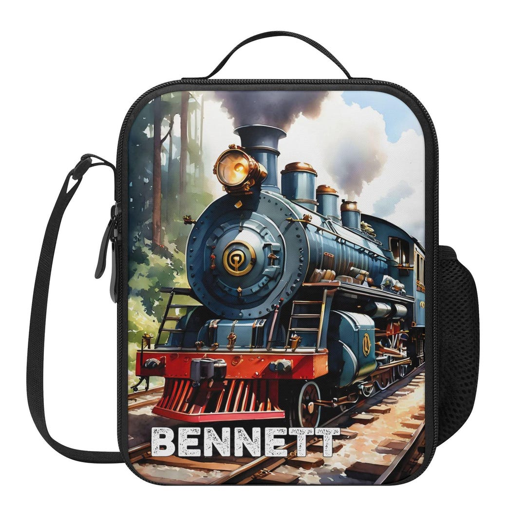 Personalized Train Lunch Bag for Kids Toddler Boy | Custom Name Choo ...
