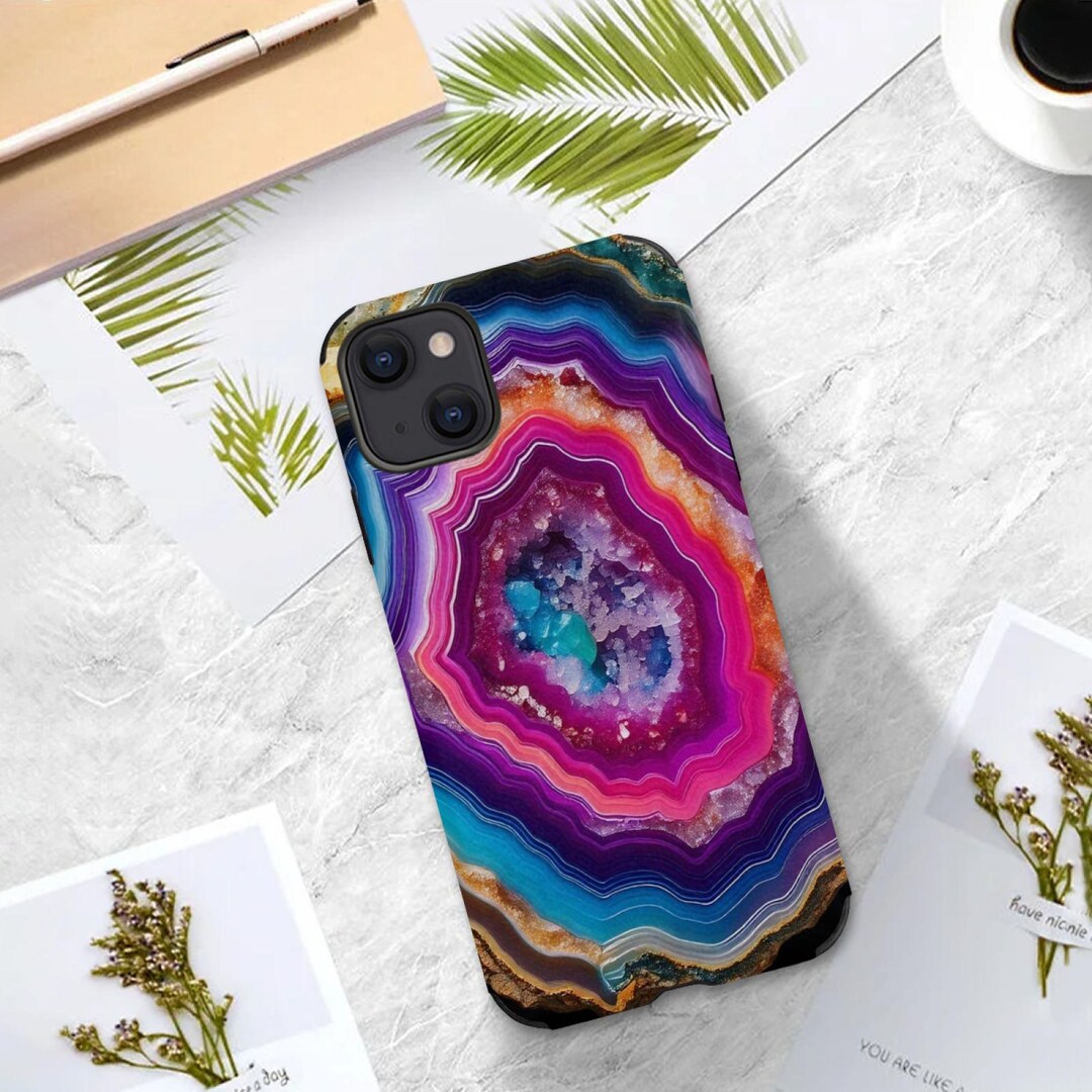 Pretty Agate Malachite Marble Pattern Print Pink, Blue & Purple Geode ...