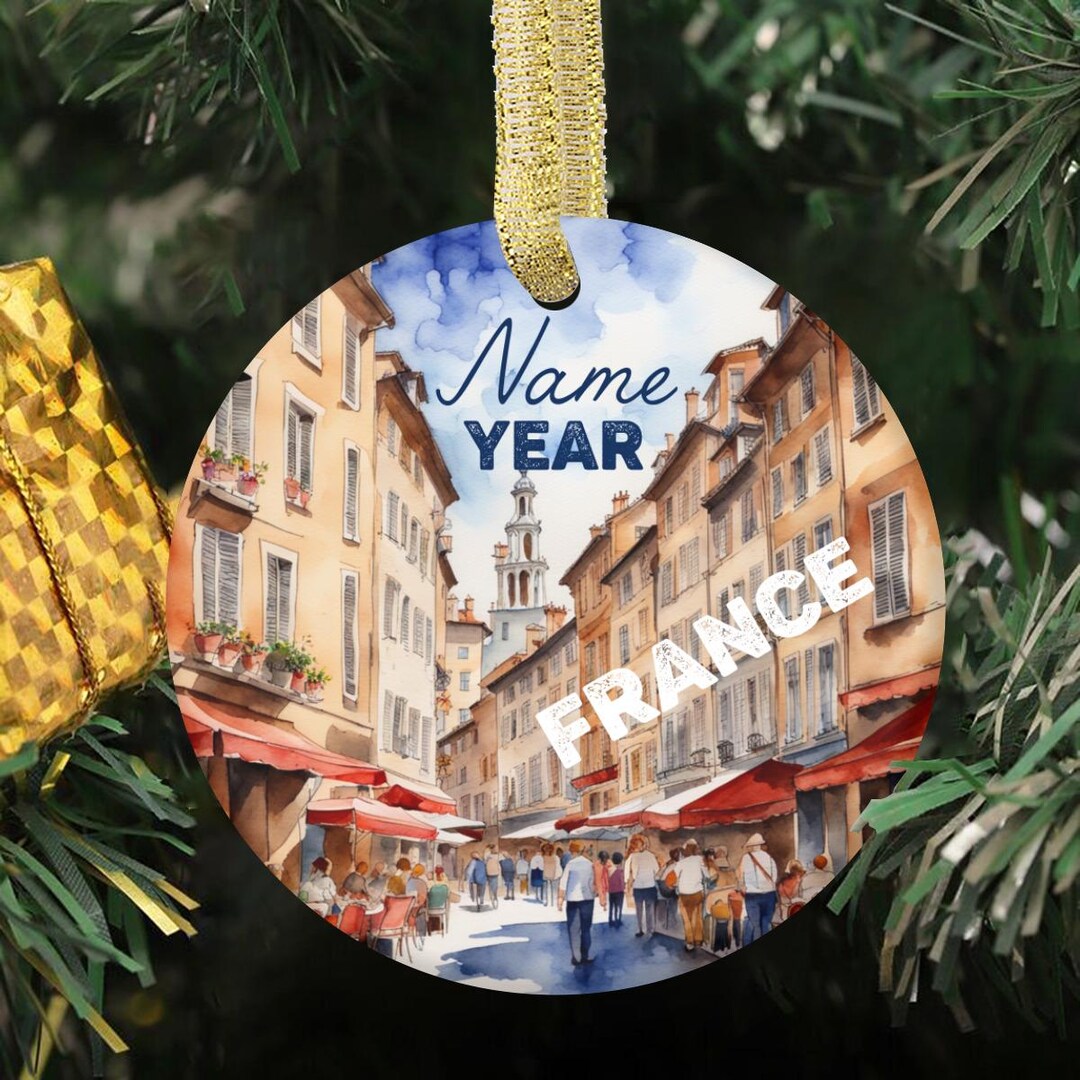 Custom Ornament France Lyons Old Town French Souvenir Gift Personalized ...