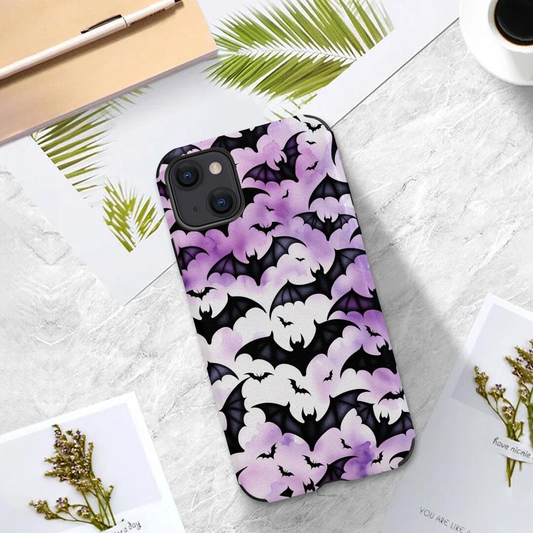 Watercolor Goth Bats Design Black Bat Emo Gothic Punk Pattern Case for ...