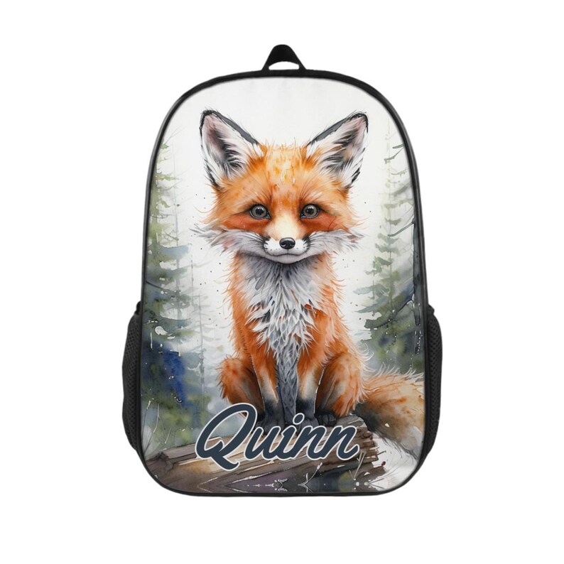 Backpack Woodland Fox Schoolbag Custom for Kids Bookbag and Lunchbox ...