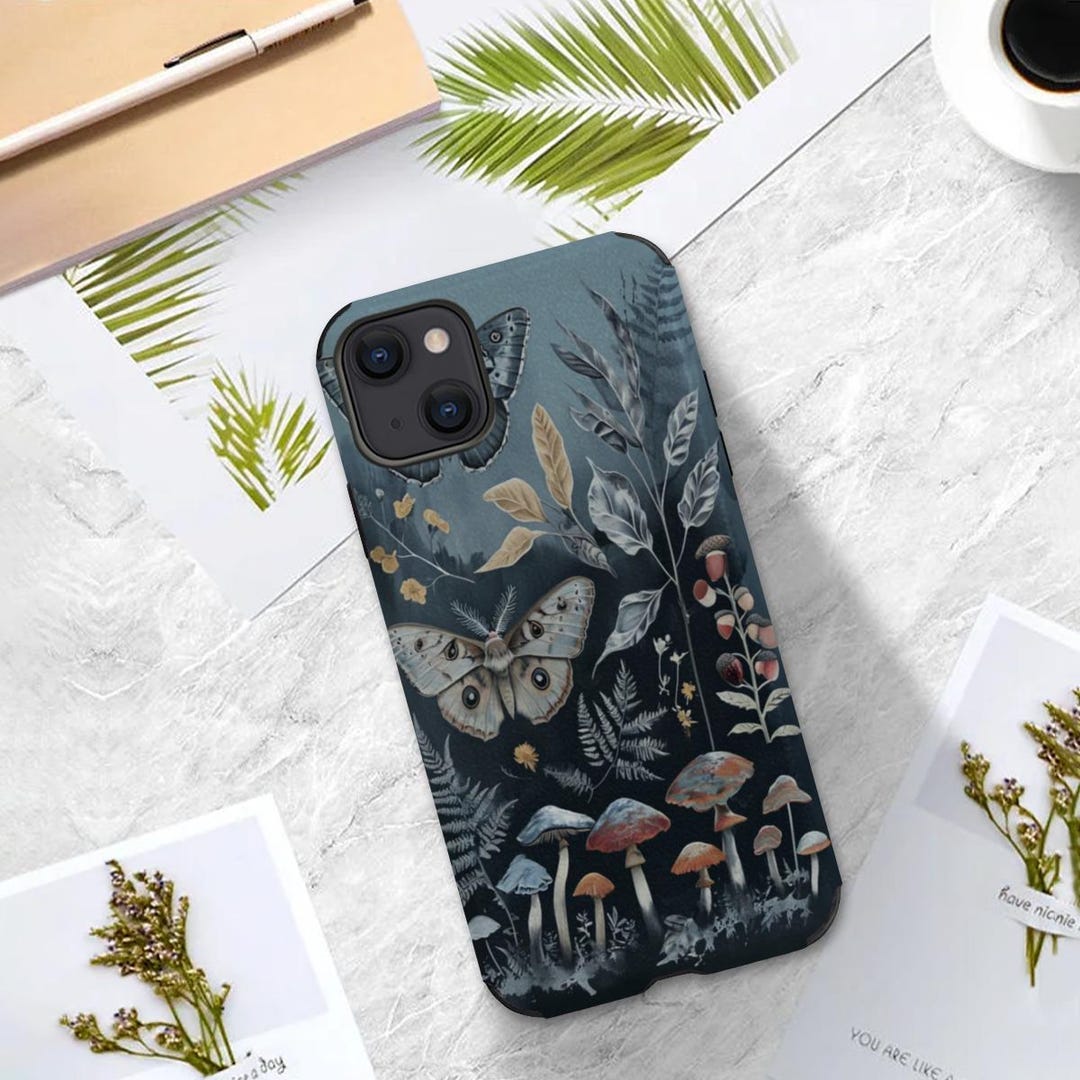 Mushrooms and Botanical Floral Medieval Victorian Style Butterfly Moths ...