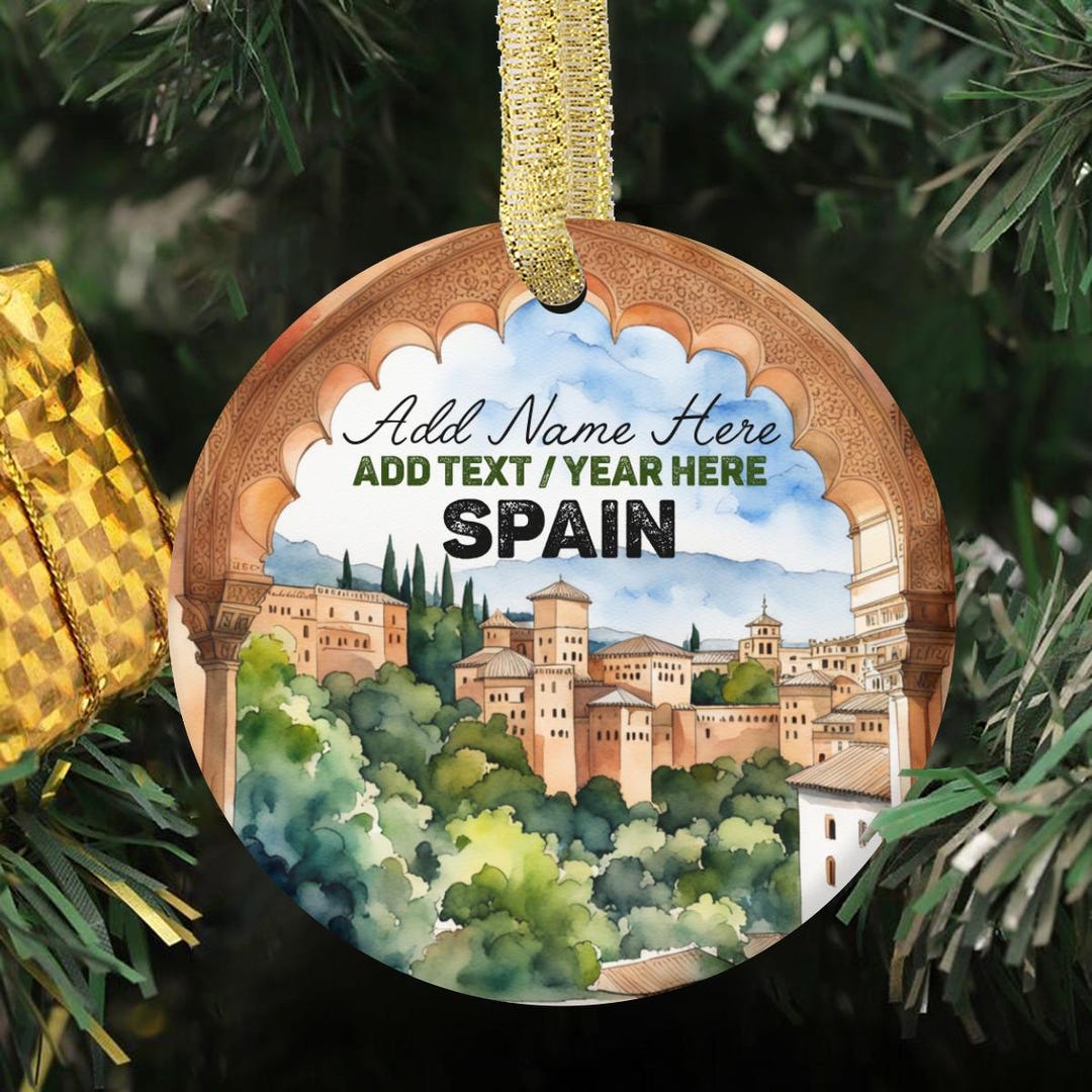 Custom Ornament Alhambra Granada Spain Spanish Alahambra Travel ...