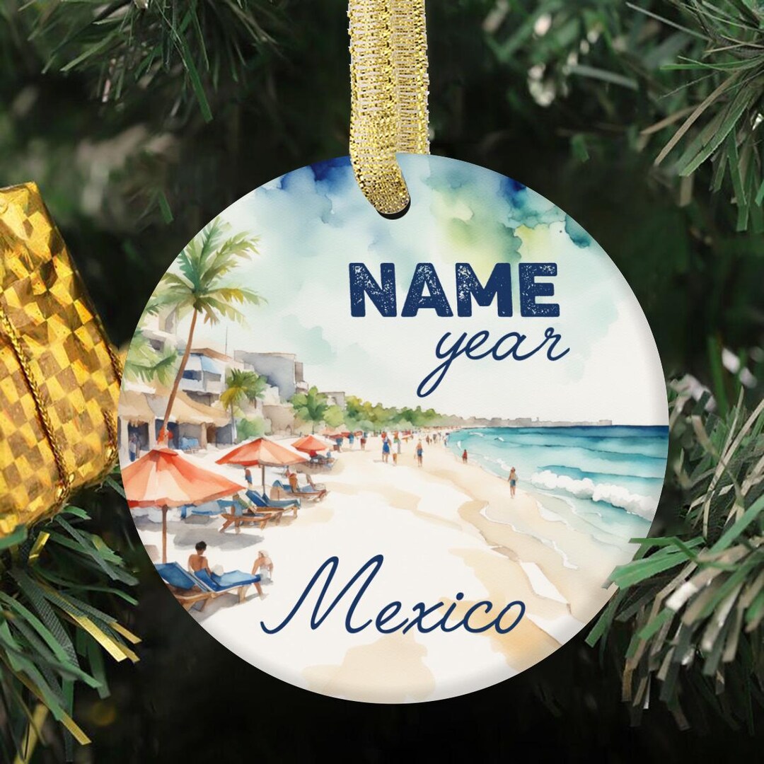 Custom Ornament Playa Del Carmen Mexico Beach Resort Mexican Souvenir ...