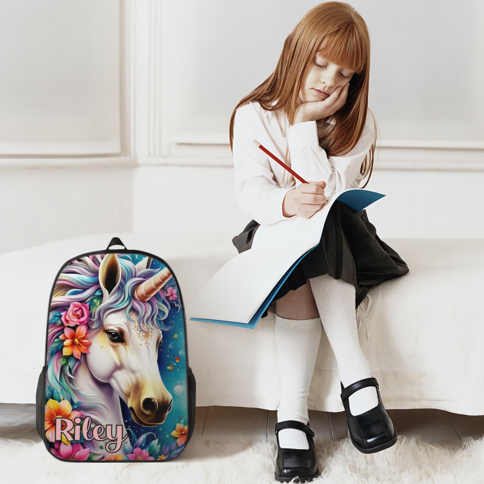 Girl Backpack Unicorn Schoolbag Custom for Girls Bookbag and Lunchbox ...