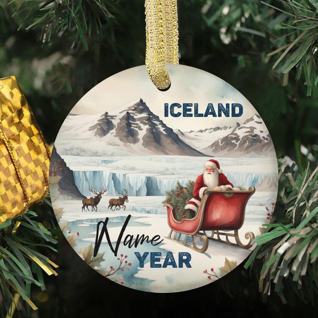 Custom Iceland Glaciers Alps Unique Vintage Style Santa Claus With ...