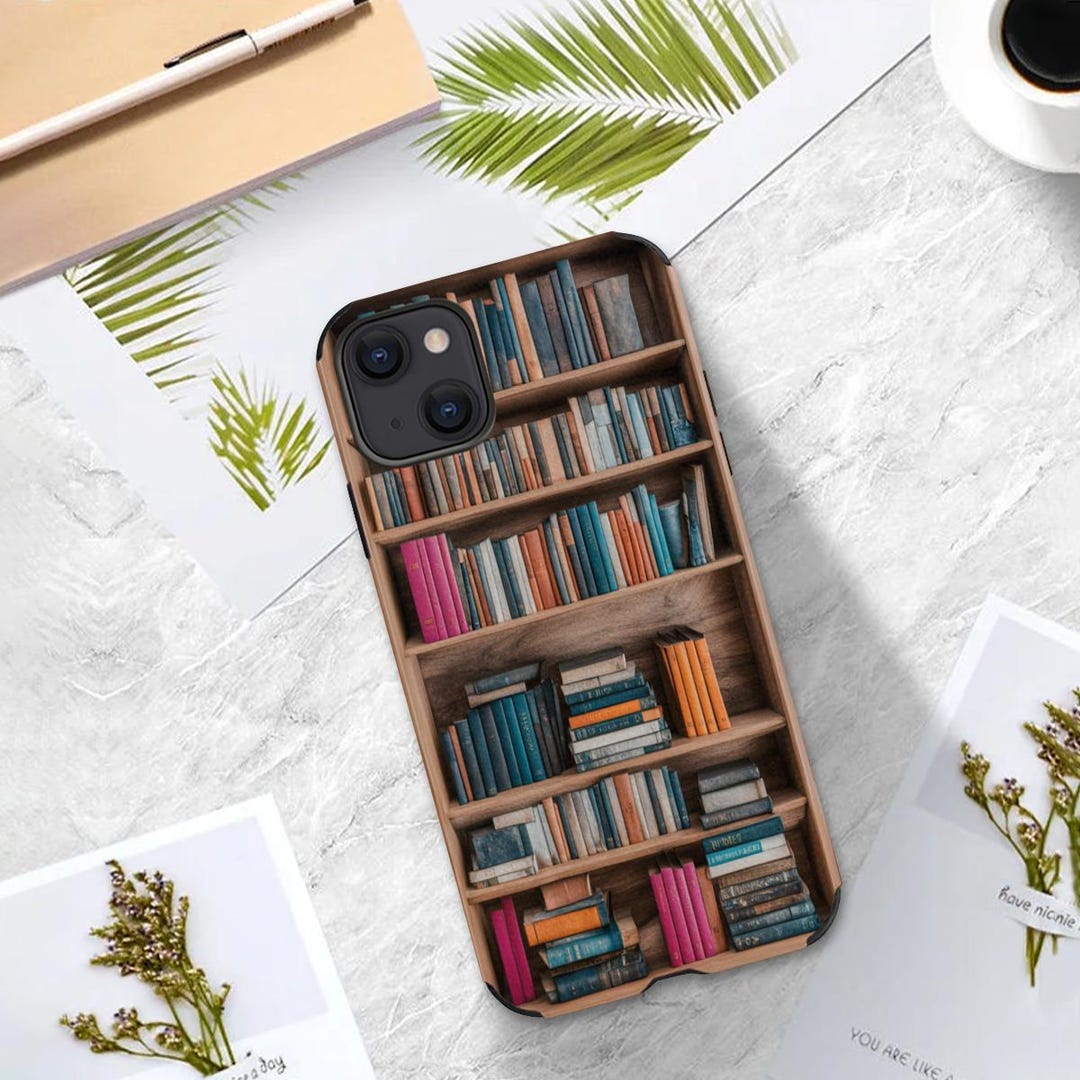 Library Bookcase With Books Novelty Reading Book Lovers Gift Flat Print ...