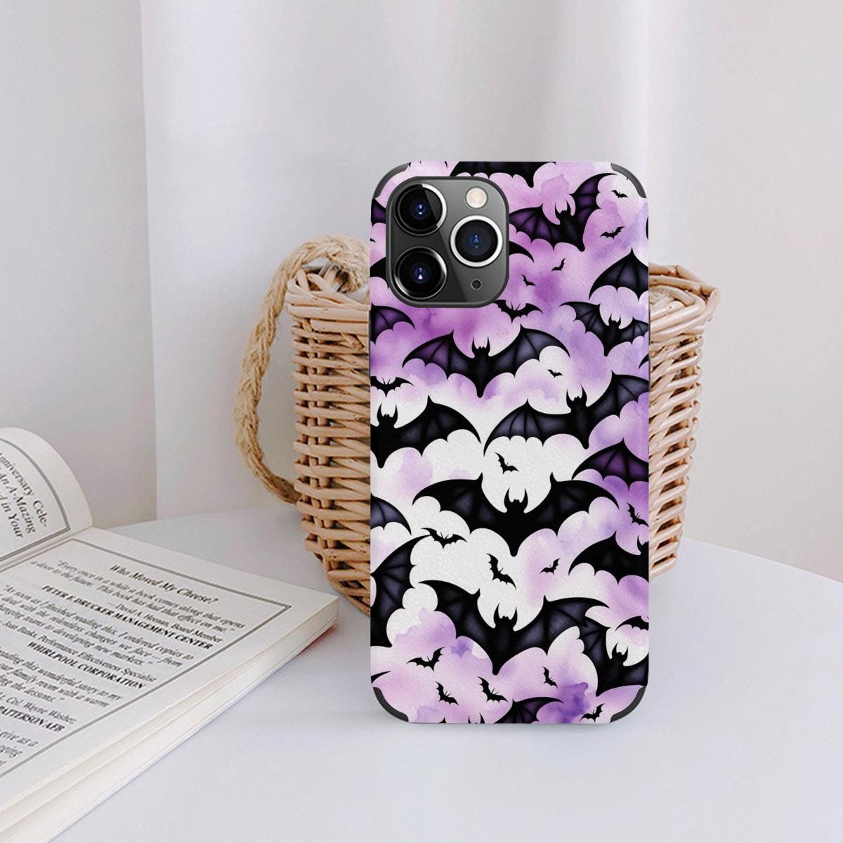 Watercolor Goth Bats Design Black Bat Emo Gothic Punk Pattern Case for ...